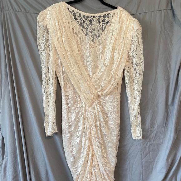 Vintage | Dresses | Vintage 8s Longsleeve Lace Midi Dress | Poshmark